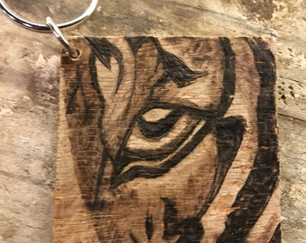 Wood burned keychain | Etsy