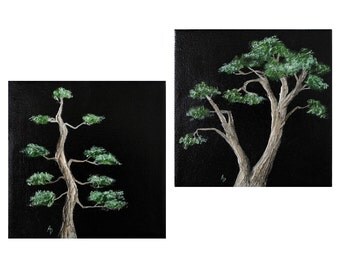 Bonsai tree painting | Etsy
