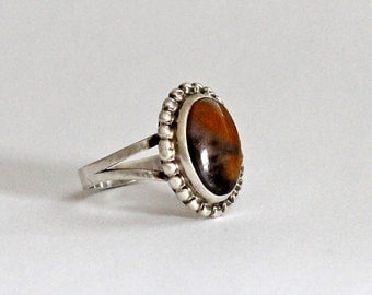 Brown stone ring | Etsy