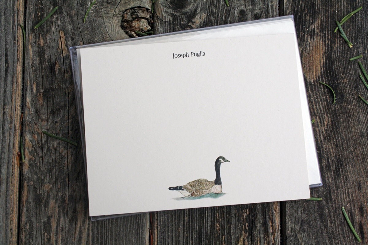 Goose Bird Custom Stationery Notecards Canadian Goose