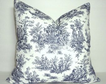 Navy blue toile | Etsy