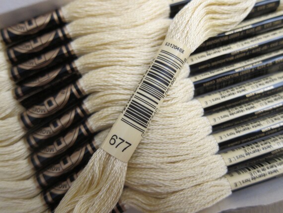 Color 677 DMC Cotton Embroidery Floss 8m by CherryBlossomSurplus
