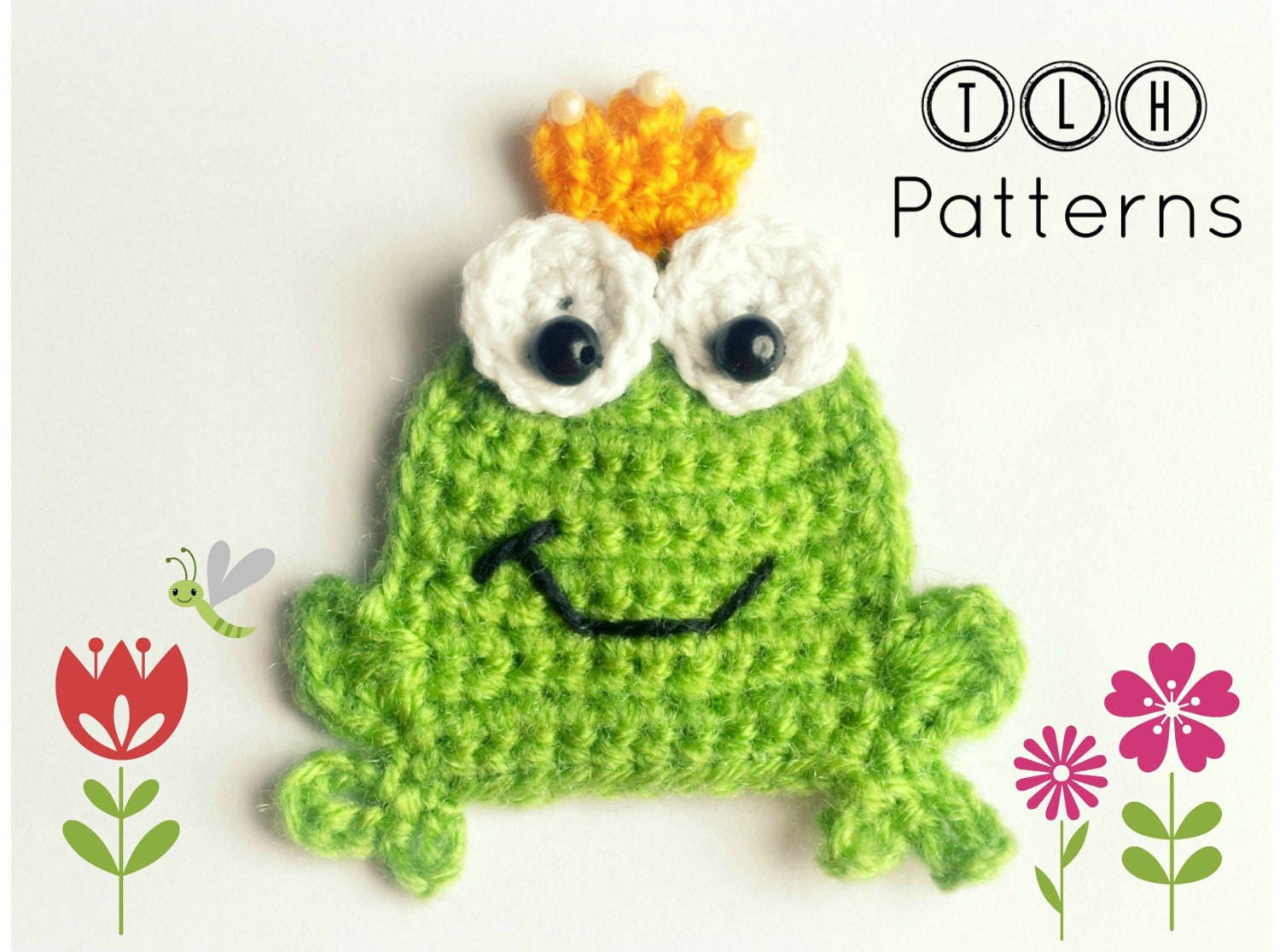 Crochet frog applique pattern crochet pattern applique