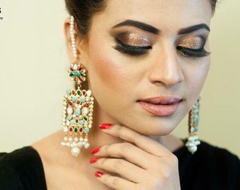 Indian gold earrings | Etsy