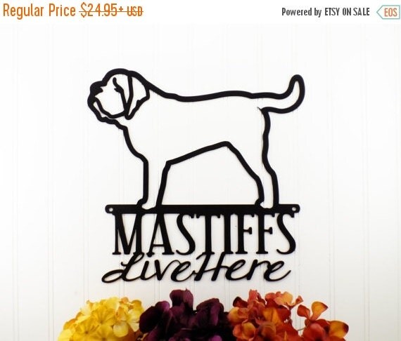 ON SALE English Mastiffs Live Here Metal by RefinedInspirations