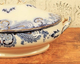 Flow blue dish | Etsy