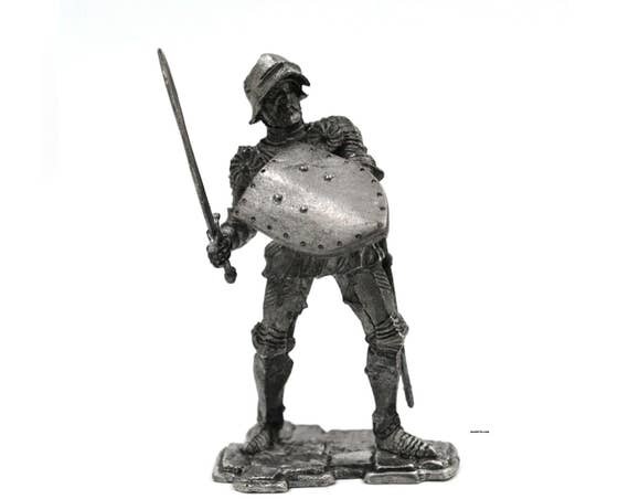 tin 54mm English Knight 13th Century Metal Castings Miniature