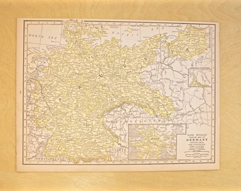 Vintage germany map | Etsy