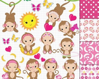 Monkey clip art | Etsy