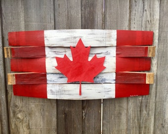 Canadian rustic flag | Etsy
