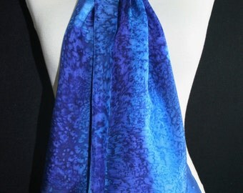Blue silk scarf | Etsy