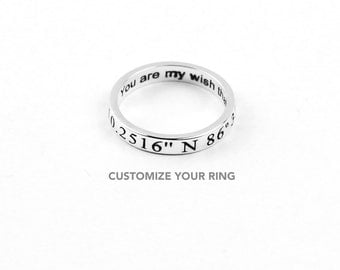 Coordinates ring | Etsy