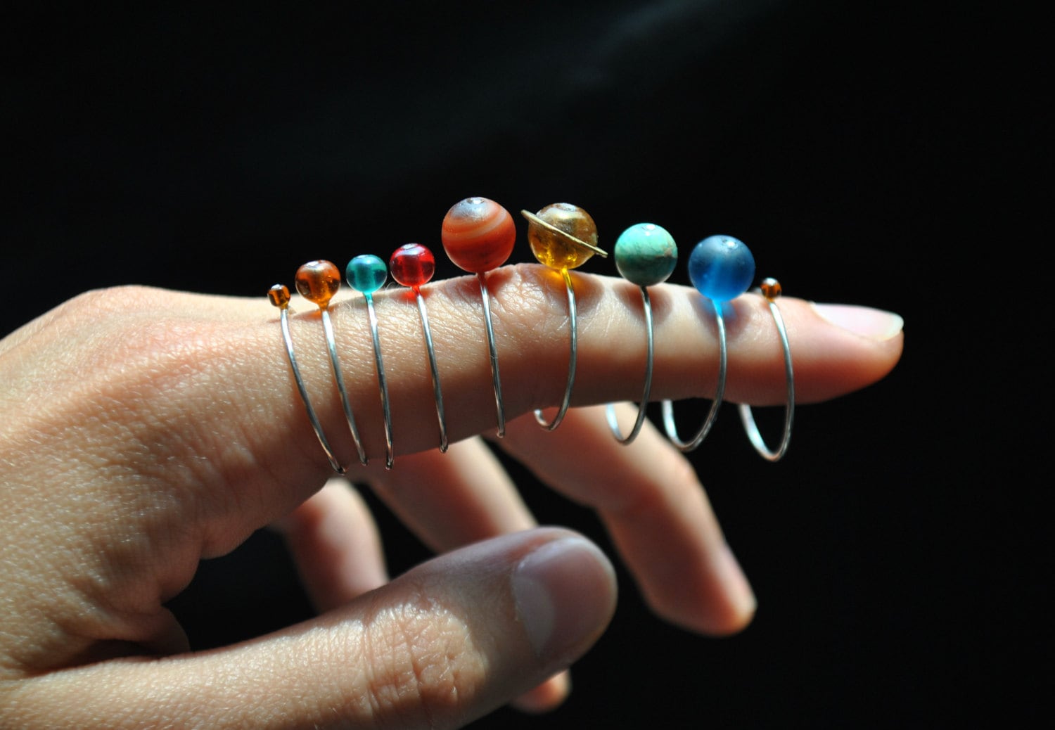 solar system ring set planets stacking rings