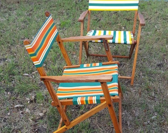 Wood folding chair | Etsy