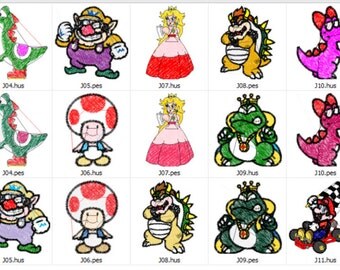 Mario embroidery | Etsy