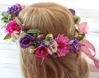 Flower hair wreath | Etsy