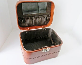 Leather train case | Etsy