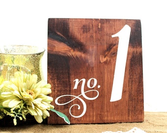 Rustic table numbers | Etsy