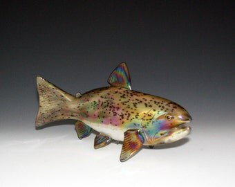 Blown glass trout | Etsy