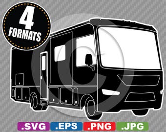 5th Wheel Travel Trailer / Camper / RV Clip Art SVG cutting