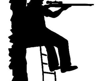 Hunter in tree stand | Etsy