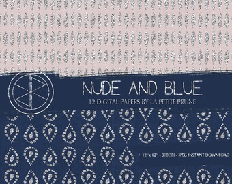 Papel digital azul | Etsy