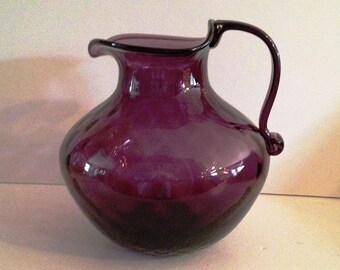 Purple glass pitcher | Etsy