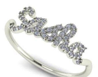 Diamond name ring | Etsy