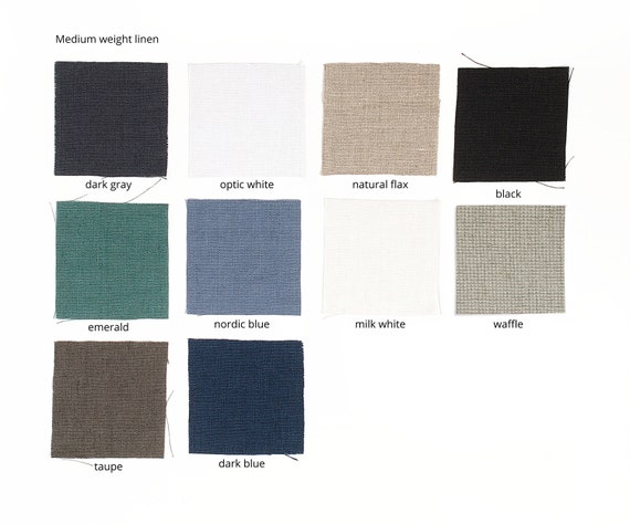 LINEN FABRIC SAMPLES Fabric swatches of pure softened linen