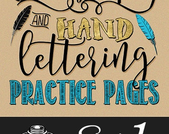 Hand lettering worksheets | Etsy