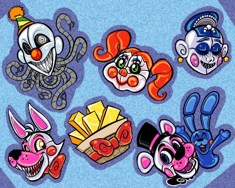 FNAF Sister Location: 6 Sticker Set