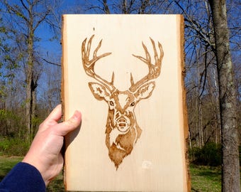 Deer wood burning | Etsy