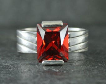 Red gemstone ring | Etsy