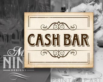 Cash bar sign | Etsy