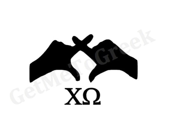 Chi Omega Hand Sign Decal