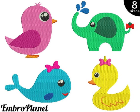 Baby Animals Designs for Embroidery Machine Instant Download