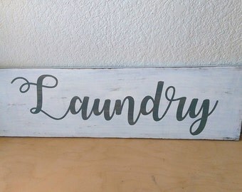 Wooden laundry sign | Etsy