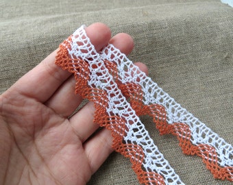 Orange lace fabric | Etsy