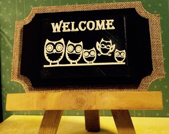 Owl welcome sign | Etsy