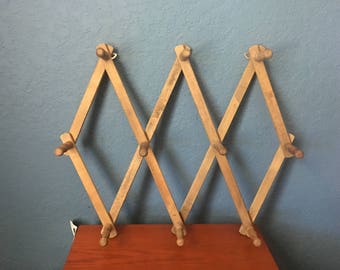 Wooden peg rack | Etsy