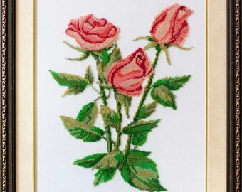 Rose embroidery | Etsy