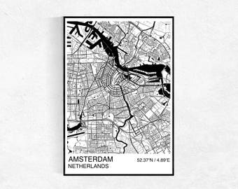 Amsterdam map | Etsy