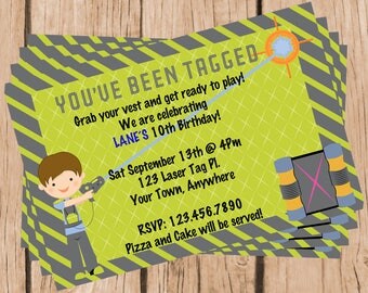 Laser tag invites | Etsy