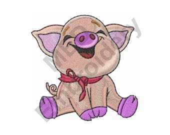 Pig embroidery | Etsy