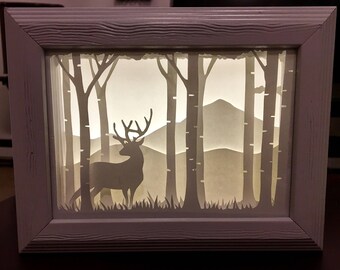 Paper cut light box | Etsy