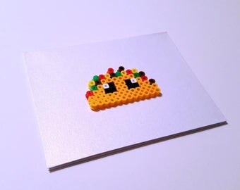 Perler bead card | Etsy