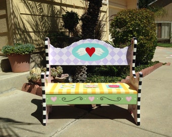 Hand painted bench | Etsy