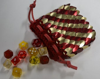 Scalemail Armor Bracers Knitted Dragonhide Red and Black