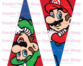 Mario bros banner | Etsy