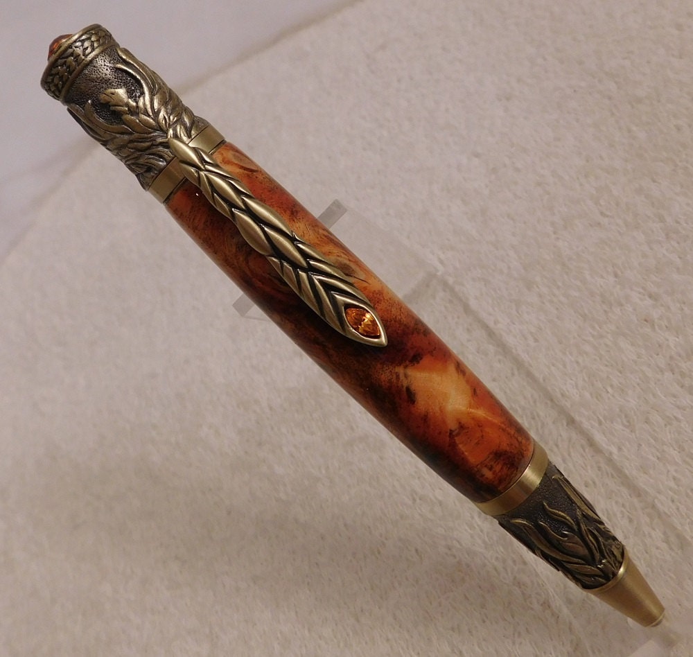 Handcrafted Phoenix Rising Twist Pen in Antique by JDHomeGallery